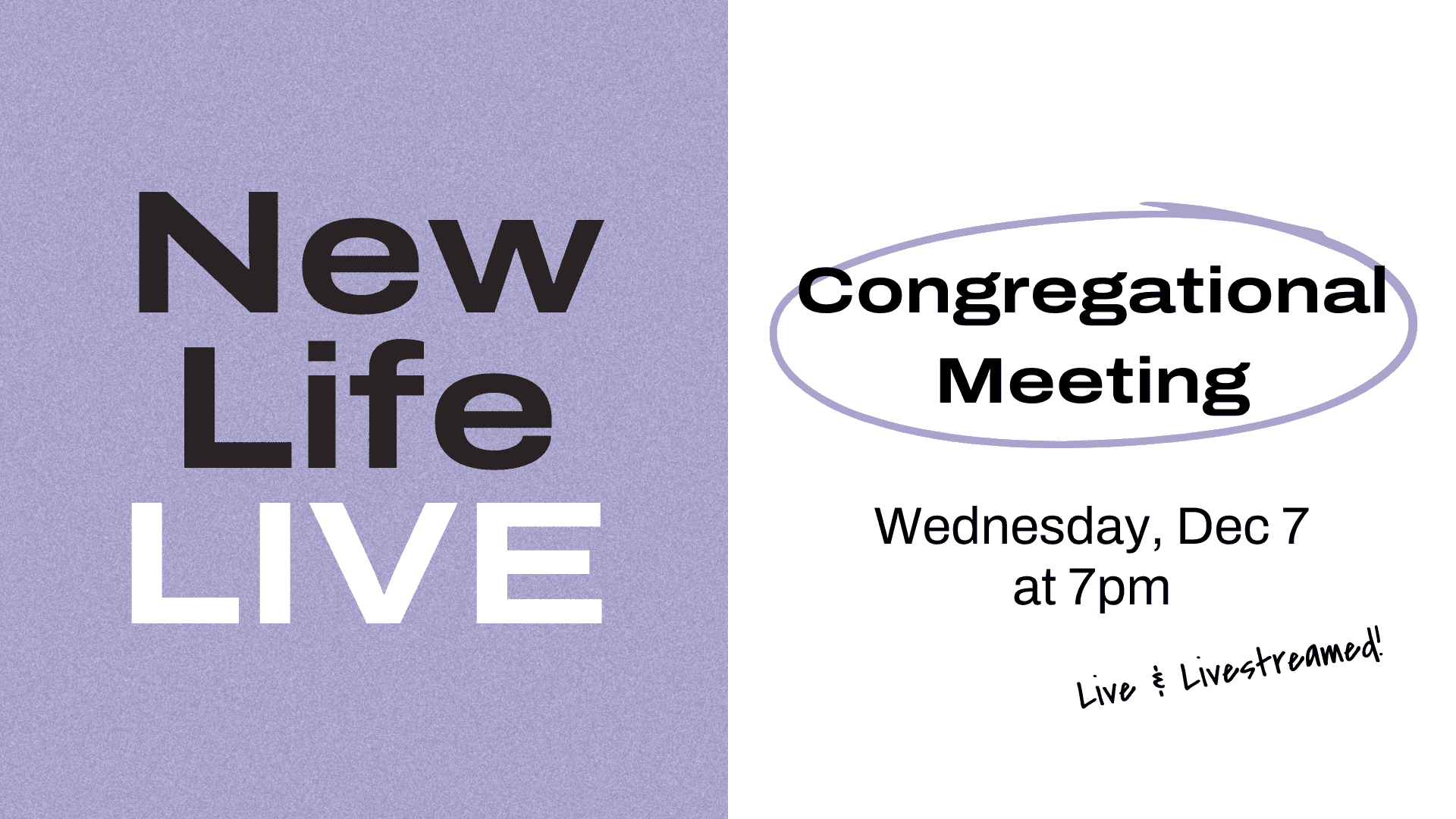 New Life Live - Dec 7 - New Life Church